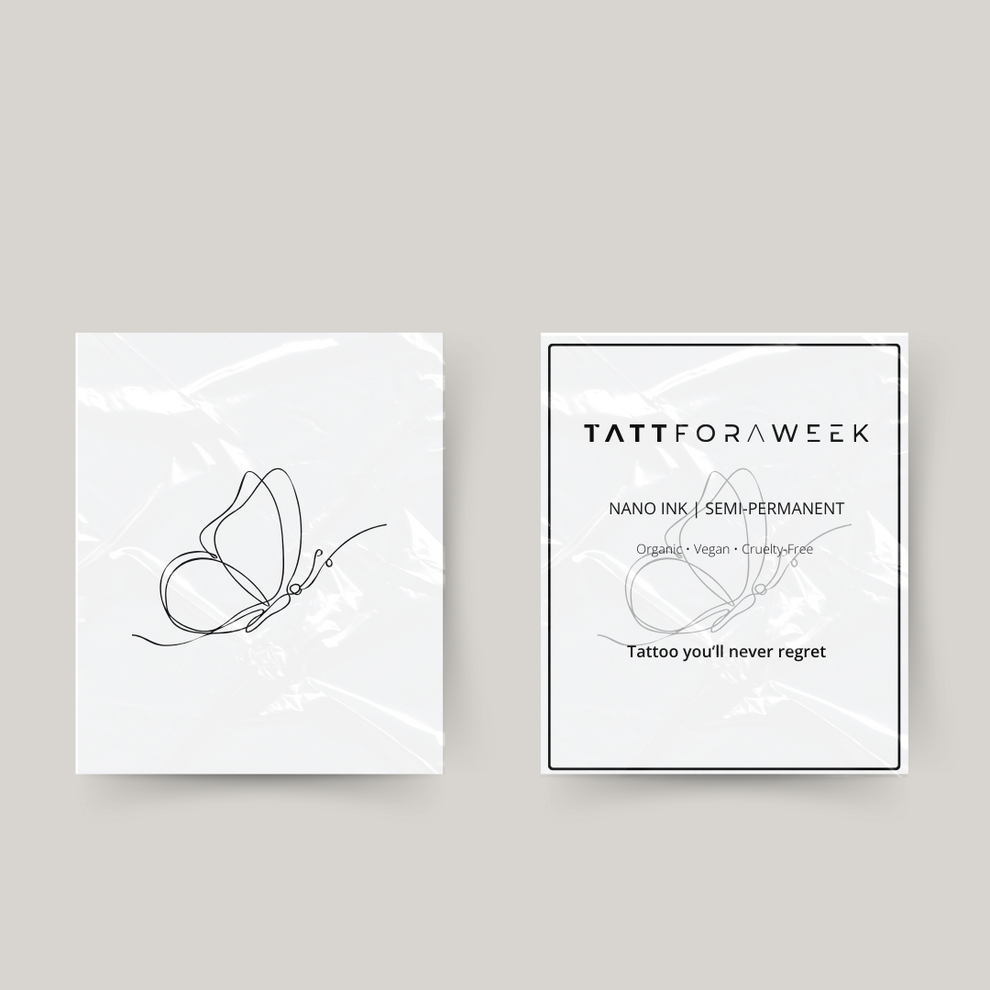Tijdelijke tattoo vlinder fineline – tattforaweek